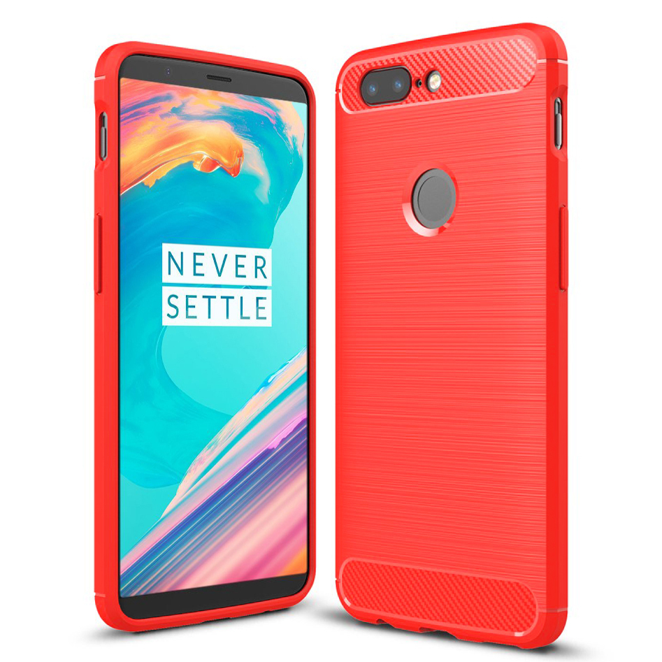 Flexi Slim Carbon Fibre Case for OnePlus 5T (Red)